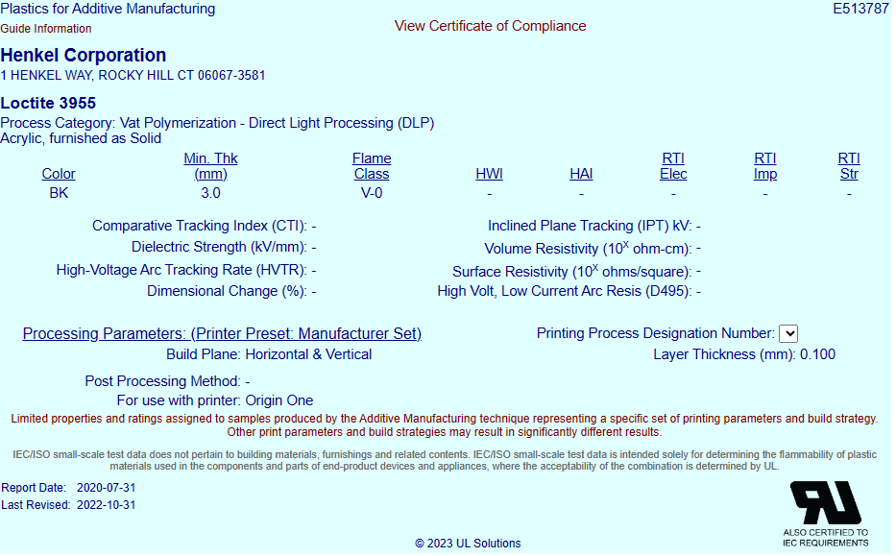 認定された組み合わせを使用して、FSTグレードの部を3Dプリンタで造形